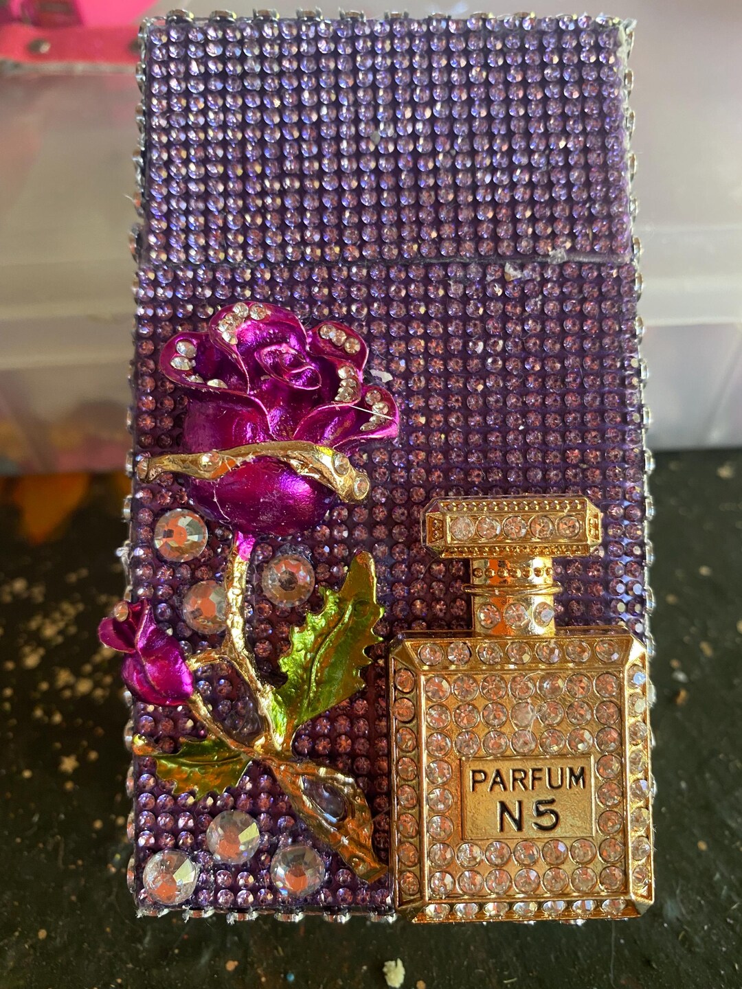 Lavender Crystal Cigarette Case 100's or Shorts, Cigarette Box W ...