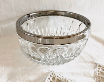 Silver Glass Bowl | Etsy