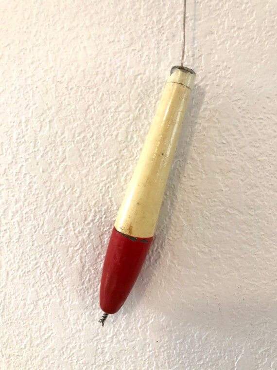 Vintage Wooden Fishing Bobber Red and White Lure Tackle | Etsy
