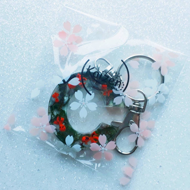 Letter Initial Keychain Cherry Blossoms Sakura Resin Key - Etsy