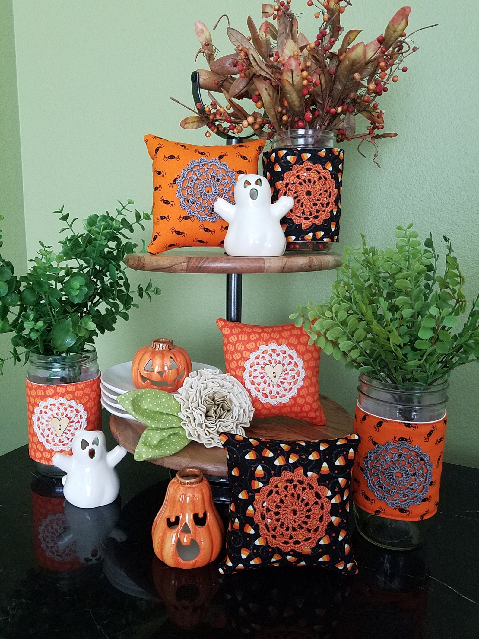 Mini Pillow Pincushion Mini Spiders Crochet Tier Tray - Etsy