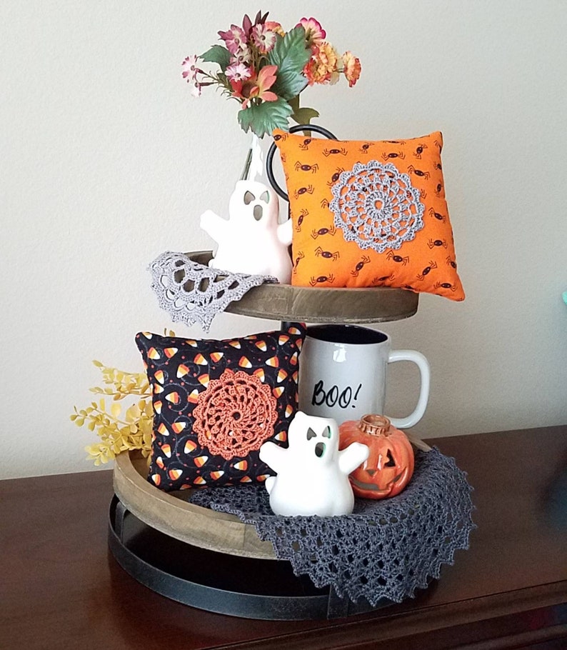 Mini Pillow Pincushion Mini Spiders Crochet Tier Tray - Etsy