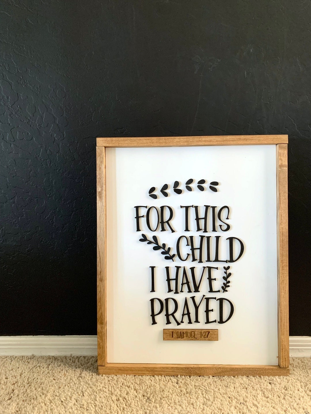 For This Child I Have Prayed Adoption or Baby Framed Wood Sign ...