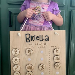 Personalized Wooden Chore Chart Daily Agenda for Kids Custom - Etsy