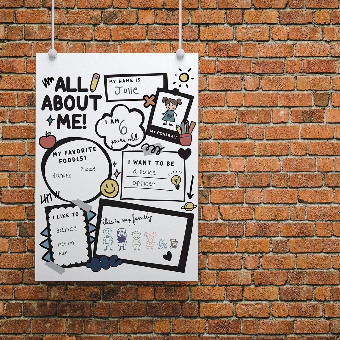 All About Me Poster: Student Back to School Printable (editable in ...