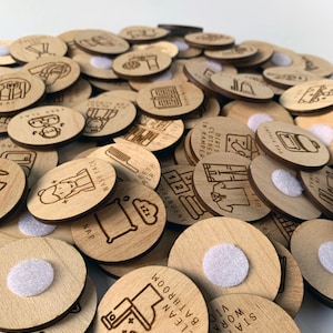 Personalized Wooden Chore Chart Daily Agenda for Kids, Custom Tokens ...