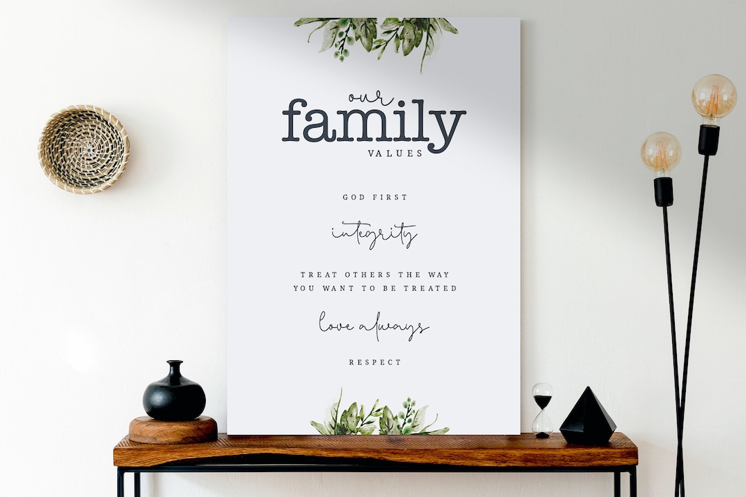 Family Values | Family Print | Family Rule Printable | DIY Template ...
