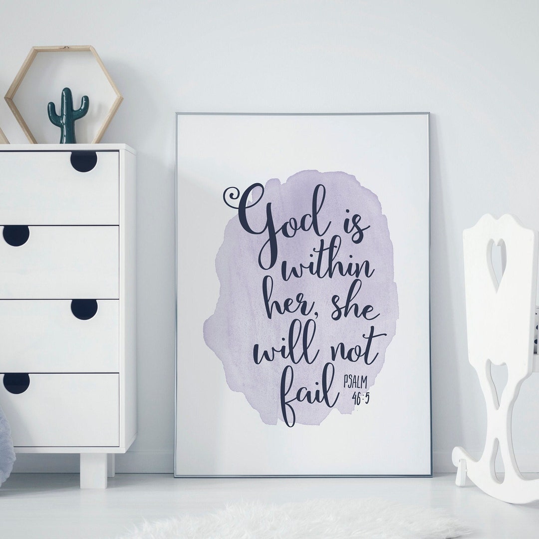 God is Within Her She Will Not Fail | Printable File | Gifts for Her ...