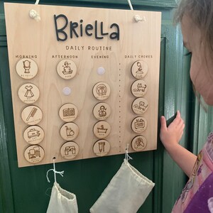 Personalized Wooden Chore Chart Daily Agenda for Kids Custom - Etsy