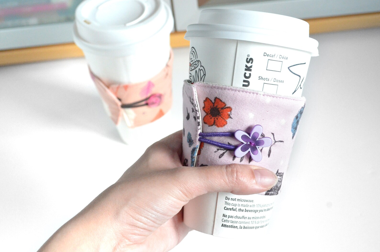 Hot Drink Sleeve Tea Cozy Fabric Coffee Sleeve Coffee | Etsy