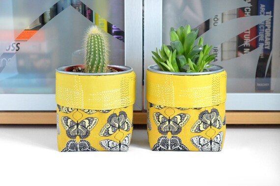 College Dorm Decor Fabric Plant Pot Pencil Cup Butterfly | Etsy