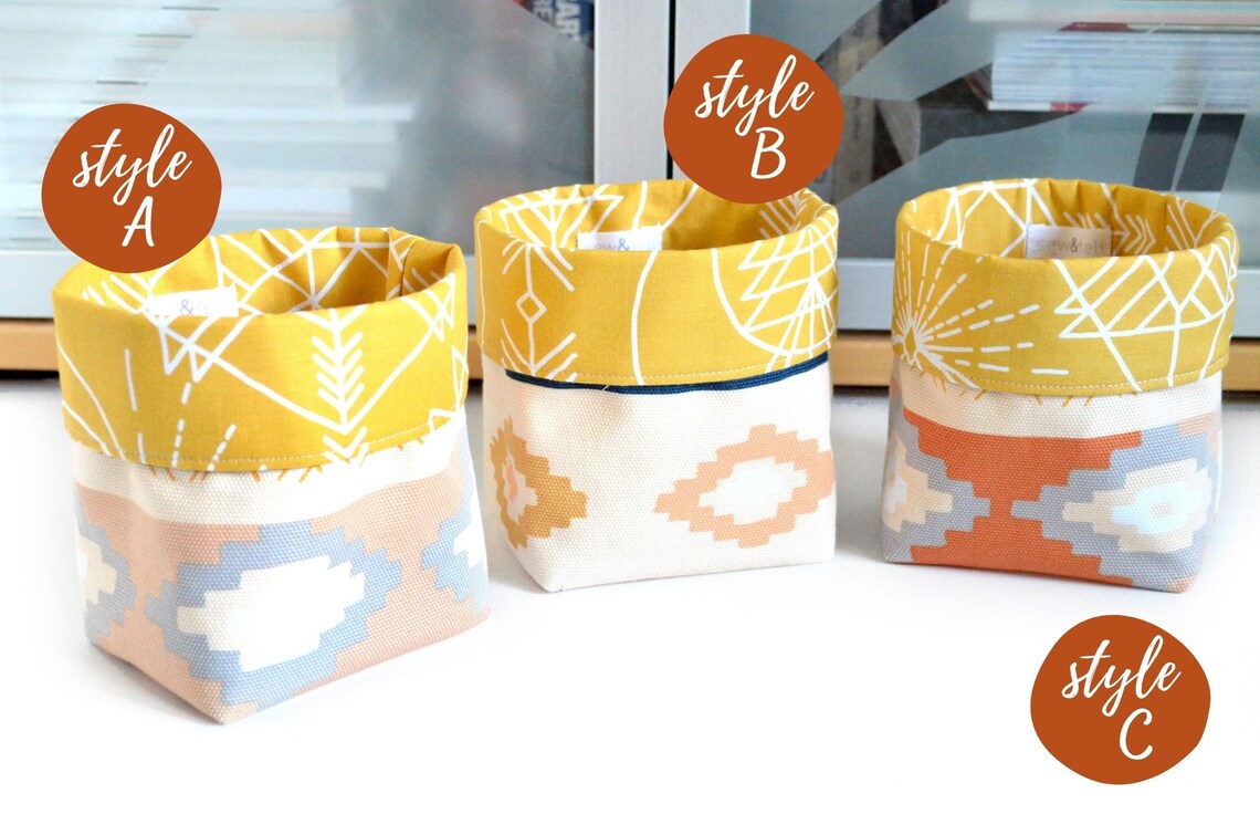 Fabric Planter Plant Pot Cover Small Fabric Bucket Gift for | Etsy