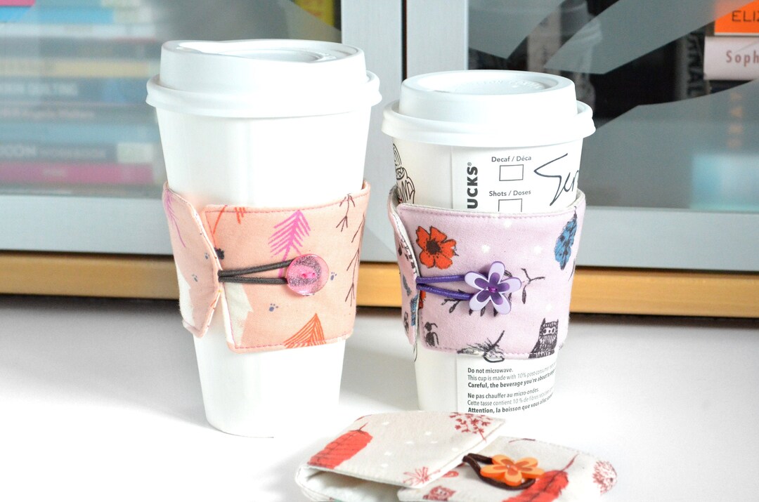 Hot Drink Sleeve, Tea Cozy, Fabric Coffee Sleeve, Coffee Accessories ...