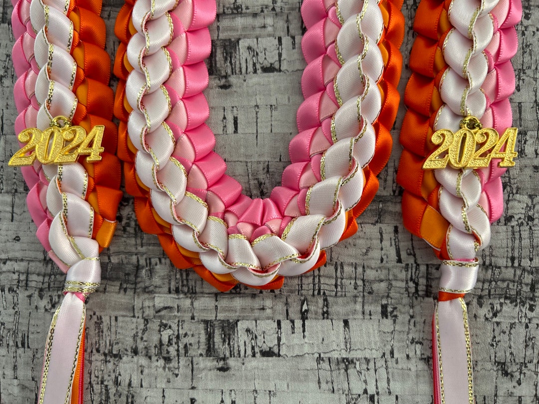 Graduation Stole Open Ended Lei Lesbian Pride Double Braided Orange ...