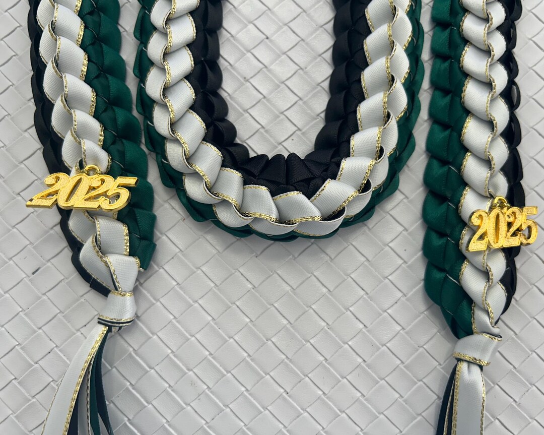 Graduation Stole: Braided Satin Ribbon Lei With 2025 Charms - Etsy