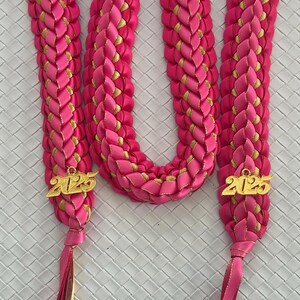 Graduation Stole Open Ended - Double Braided - Ribbon Lei - Pink ...