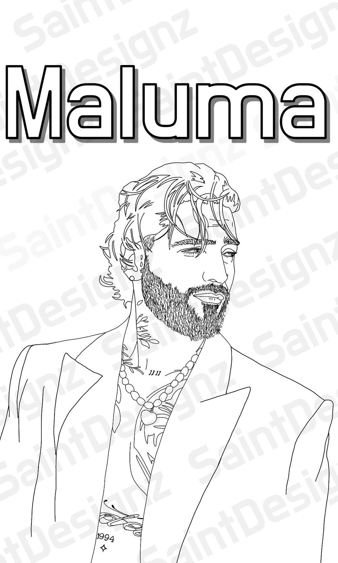 Maluma Coloring Page - Etsy