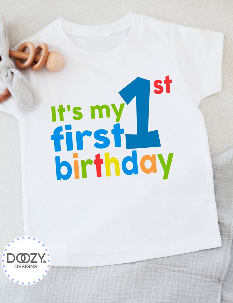 My First Birthday Shirt for Baby Boy or Girl Custom First - Etsy