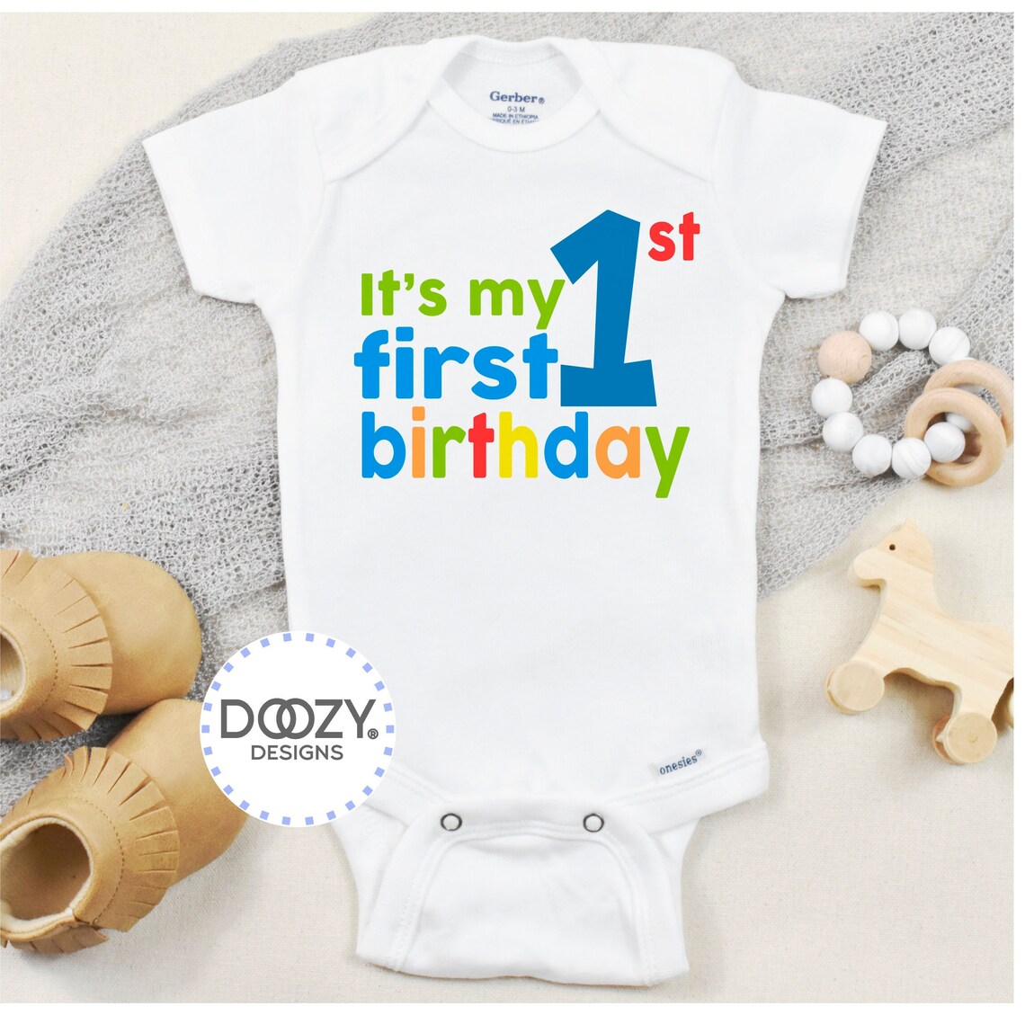 My First Birthday Shirt for Baby Boy or Girl Custom First - Etsy