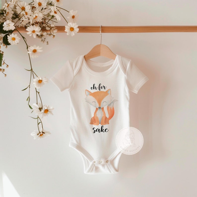 Oh for Fox Sake Bodysuit - Funny Fox Baby Shirt - Fox Baby Clothes ...