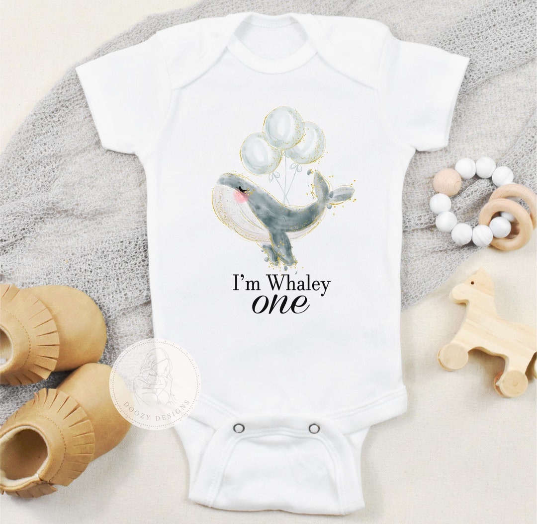 Whale First Birthday Bodysuit - "i'm Whaley One" Nautical Theme - Etsy