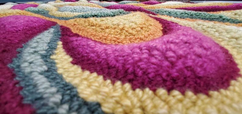 Melted Sherbet Swirls Sculpted Punch Needle Rug Hooked Throw Rug - Etsy
