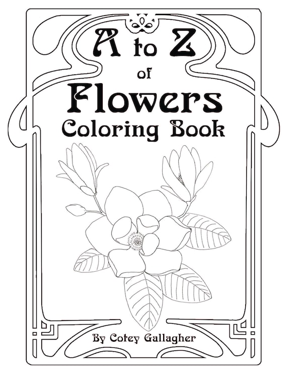 A to Z of Flowers Coloring Book | Etsy