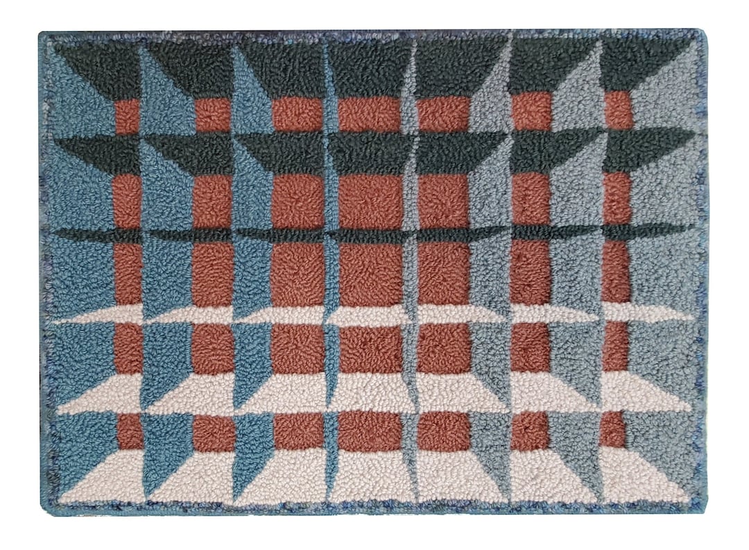 Empty Shelves Optical Illusion Textured Punch Needle Rug Hooked Throw ...