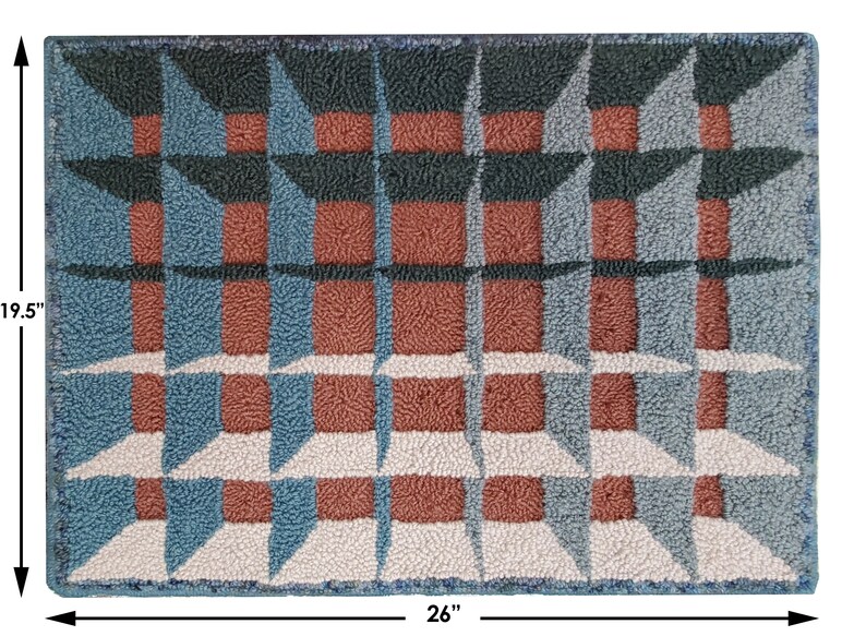 Empty Shelves Optical Illusion Textured Punch Needle Rug Hooked Throw ...