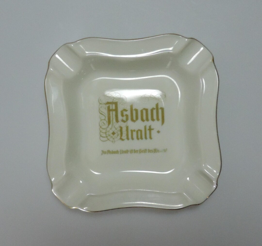 1970s Vintage Ceramic Gold-rimmed Asbach Uralt Germany Heinrich Ashtray ...