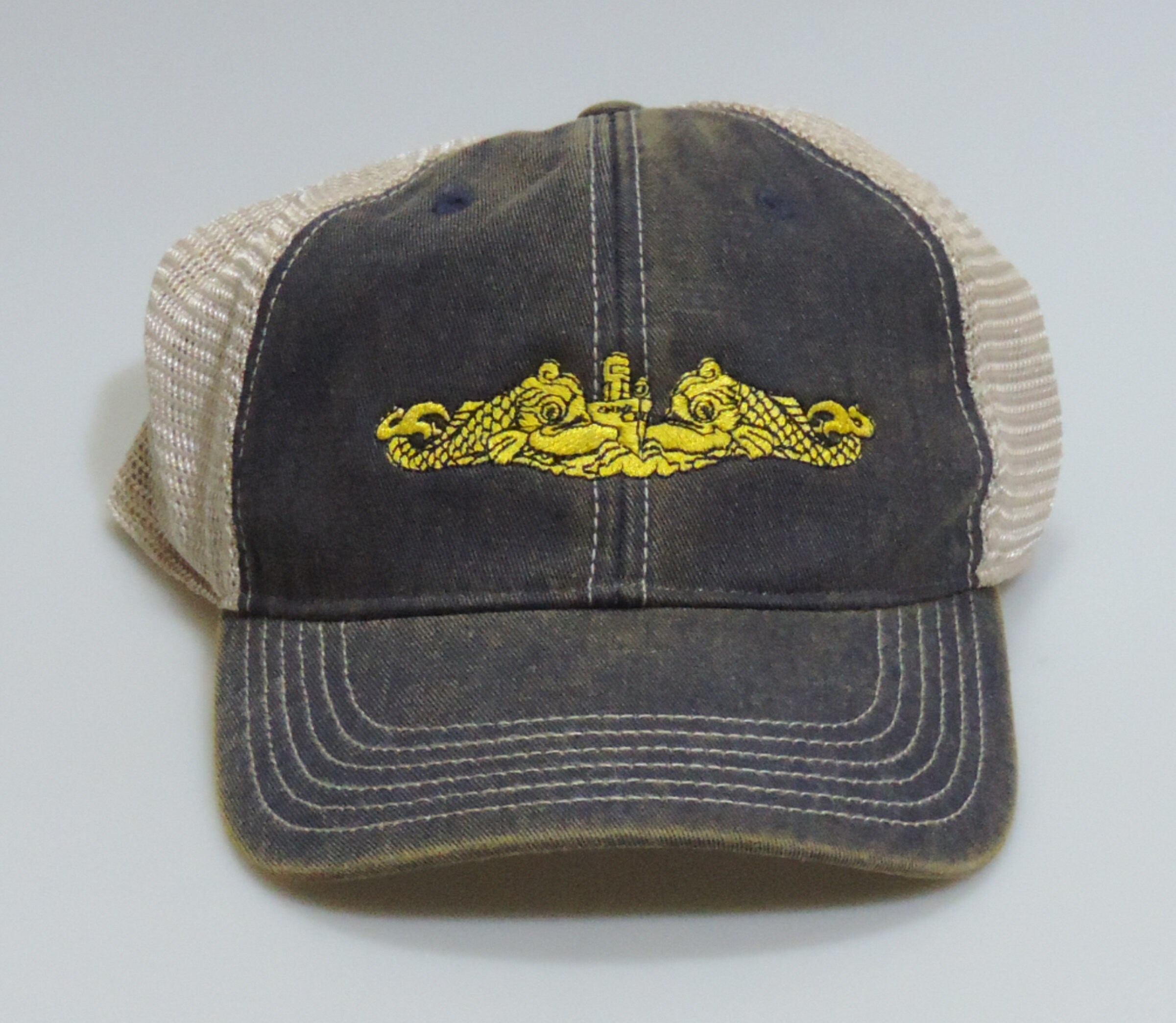 NAVY ~ U.S. Gold Submarine Dolphins LEGACY Old Favorite Trucker Ball ...