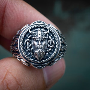 Silver Viking Ring Silver Viking Jewelry Viking Head Ring Norse Jewelry ...