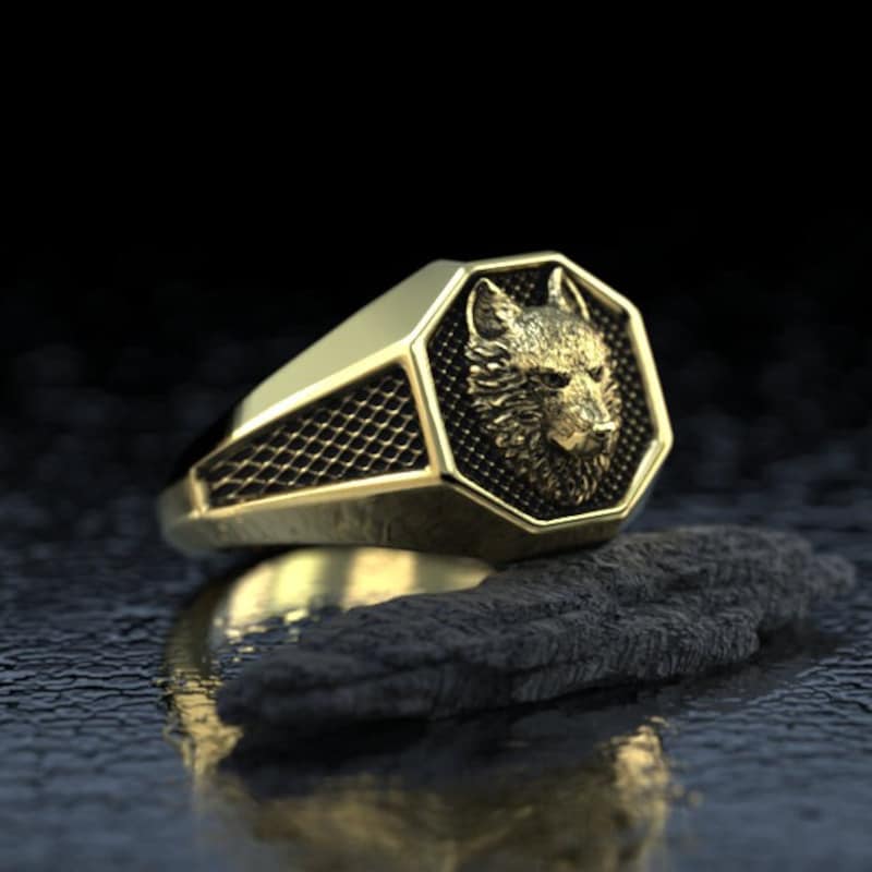 Wolf Ring Men - Etsy