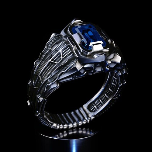 Futuristic Statement Ring Dune Geometric Ring Post - Etsy