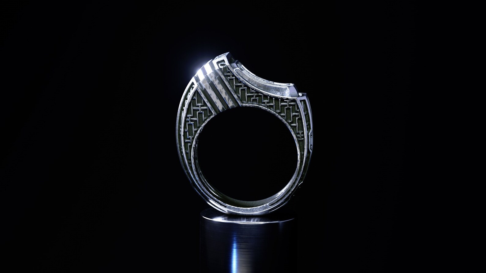 Geometric Ring | Signet Ring Men | Cyberpunk Clothing | Futuristic ...