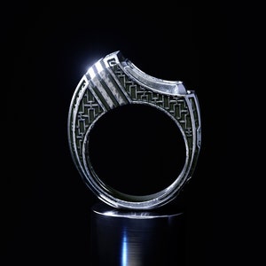 Geometric Ring | Signet Ring Men | Cyberpunk Clothing | Futuristic ...