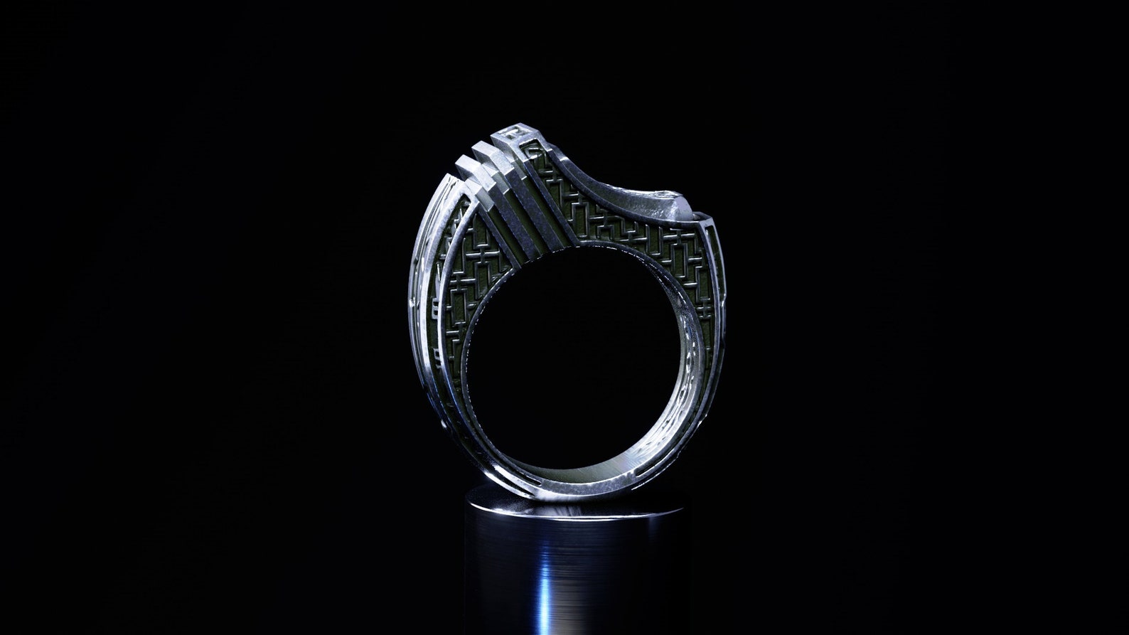 Geometric Ring | Signet Ring Men | Cyberpunk Clothing | Futuristic ...