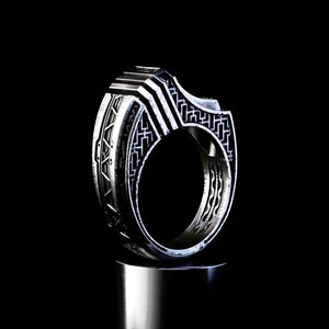 Geometric Ring | Signet Ring Men | Cyberpunk Clothing | Futuristic ...