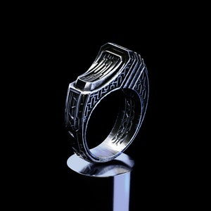 Geometric Ring | Signet Ring Men | Cyberpunk Clothing | Futuristic ...
