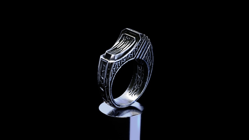 Geometric Ring | Signet Ring Men | Cyberpunk Clothing | Futuristic ...