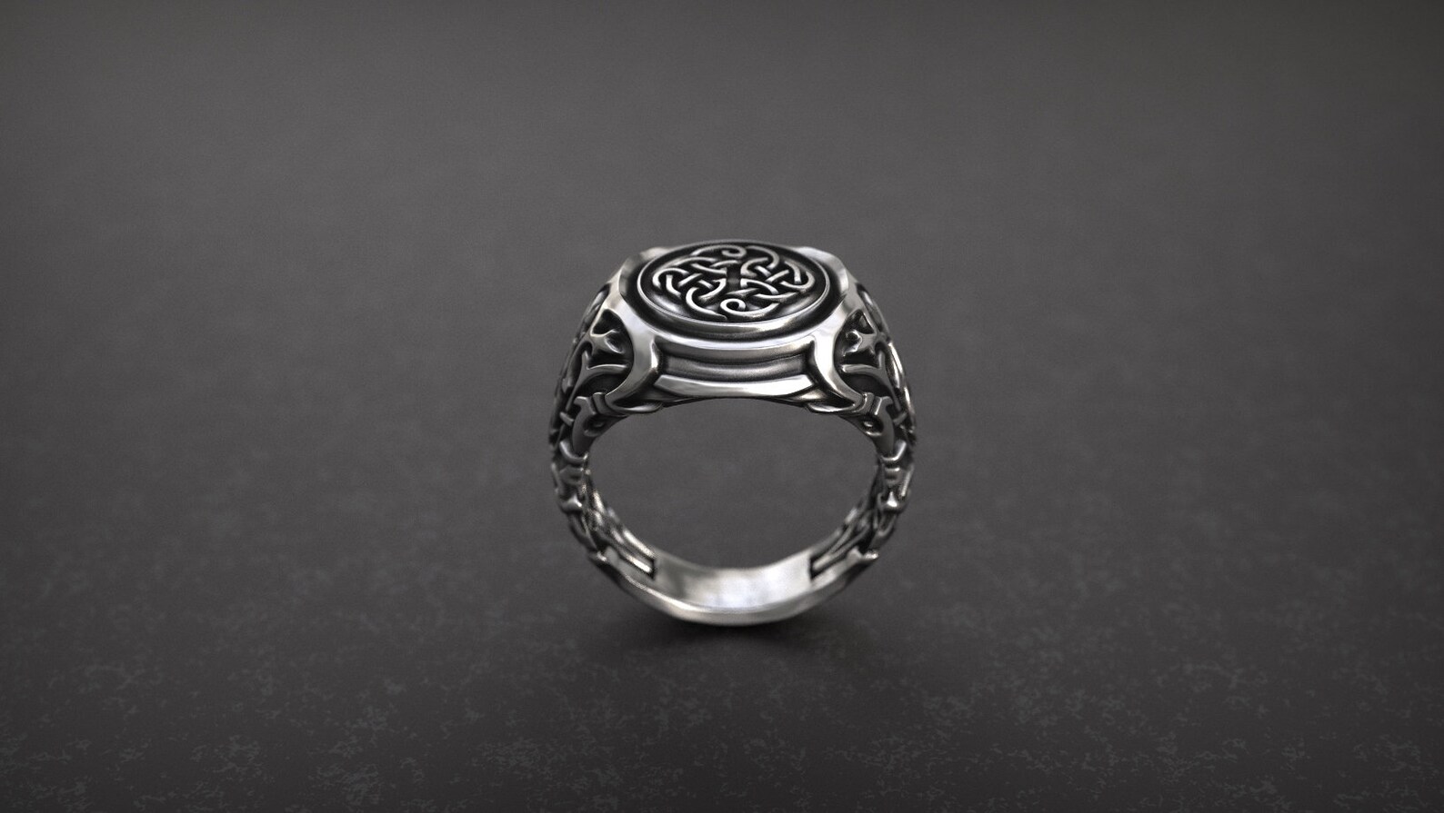 Celtic Knot Signet Ring Silver Viking Ring Medieval Ring - Etsy