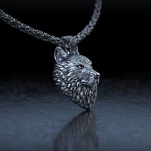 Wolf Head Pendant | Wild Wolf Necklace | Silver Wolf Pendant | Silver ...