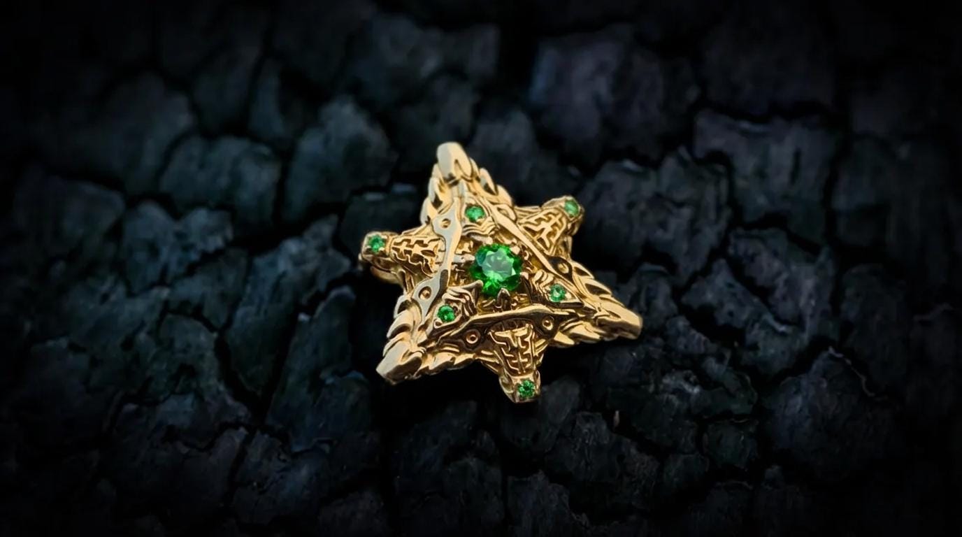 14K Gold Merkaba Pendant 'stargate' | Metatron | Space Jewelry ...