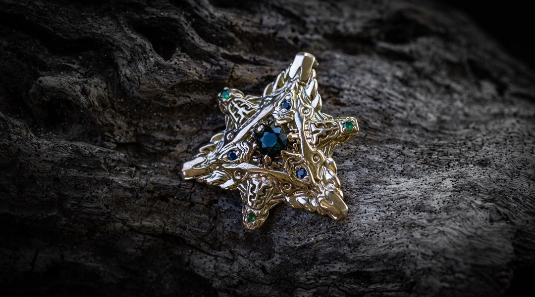 14K Gold Merkaba Pendant 'stargate' Metatron Space Jewelry Metatron ...
