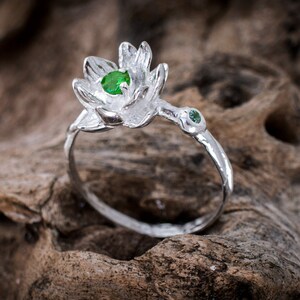 Lotus Flower Ring 'blooming Lotus' Flower Engagement Ring Elven Ring ...