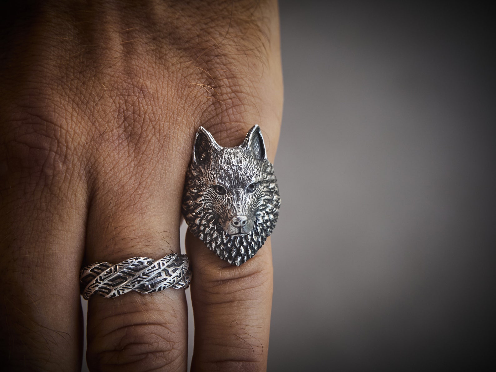 Wolf Head Men Ring Mens Silver Wolf Ring Men Wolf Jewelry - Etsy