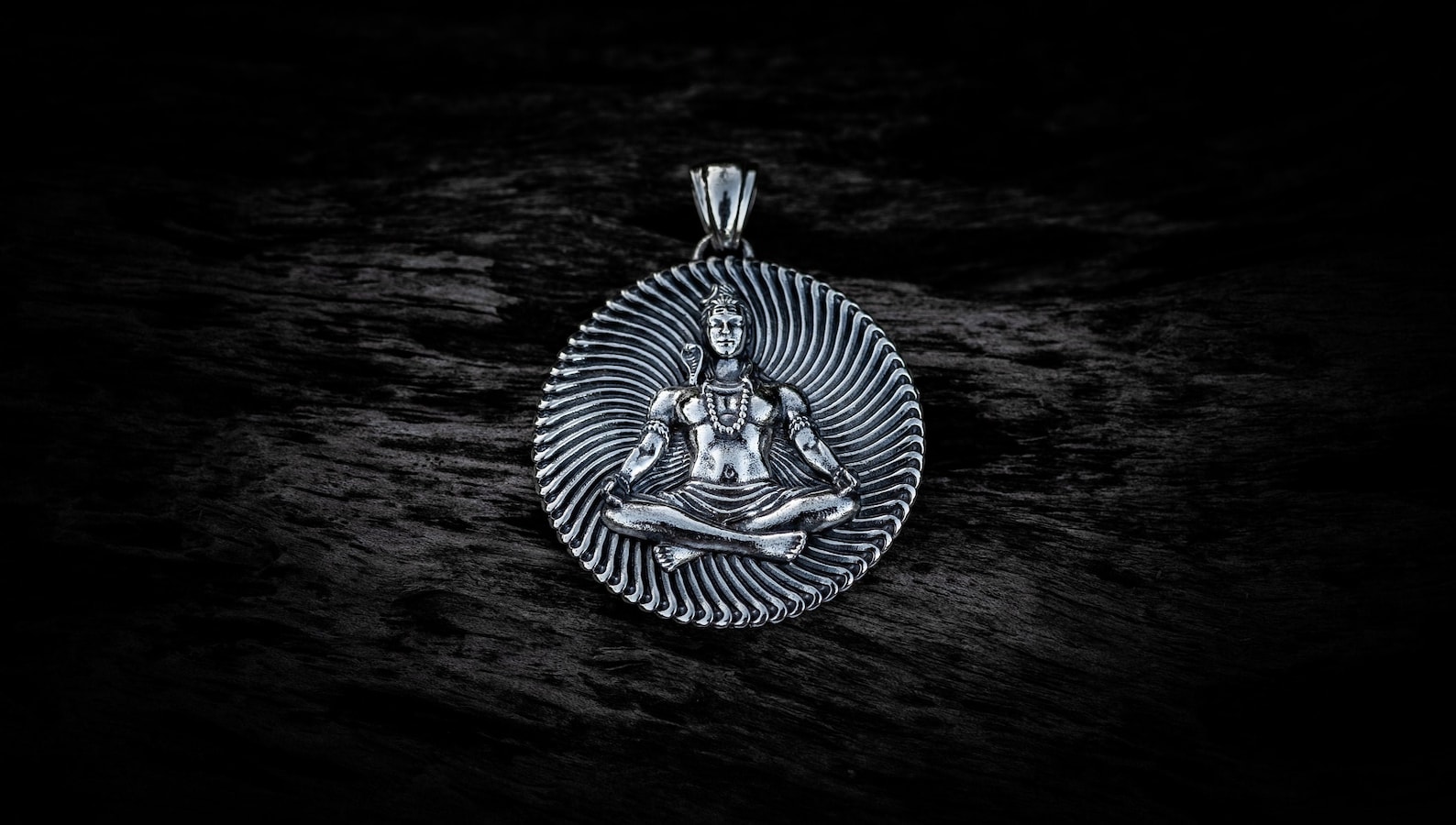 Buy Lord Shiva Pendant Silver Shiva Necklace Meditating Shiva Online in ...