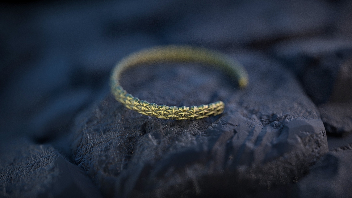 14k Gold Snake Bangle Bracelet | Gold Snake Scales Bangle | Gold Cuff ...