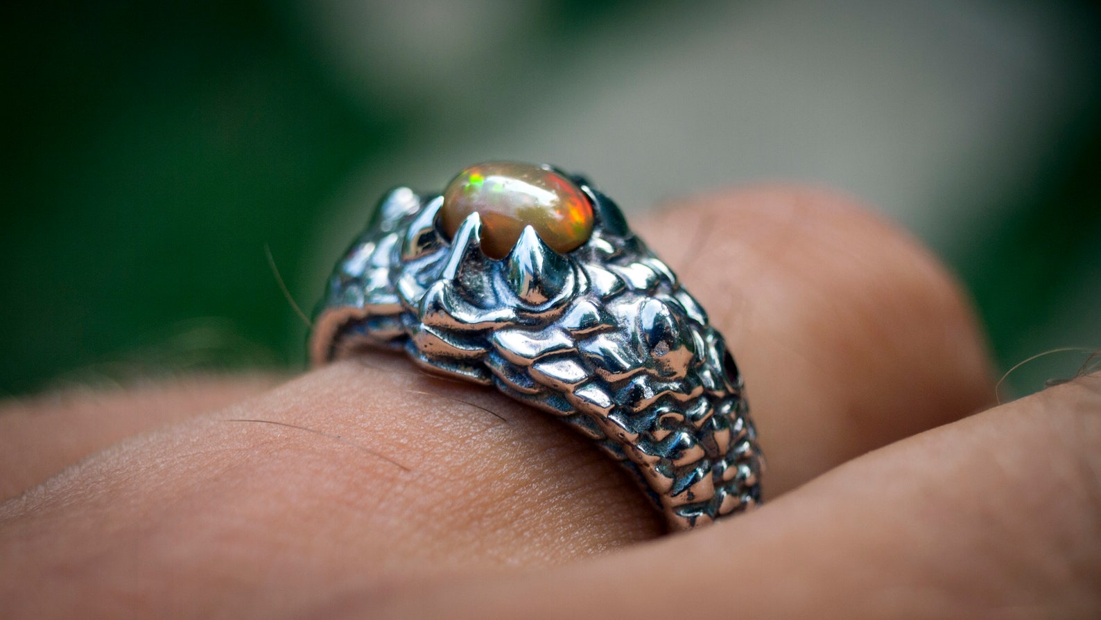 Dragon Eye Ring | Sterling Silver Dragon Ring With Gemstone | Fantasy ...
