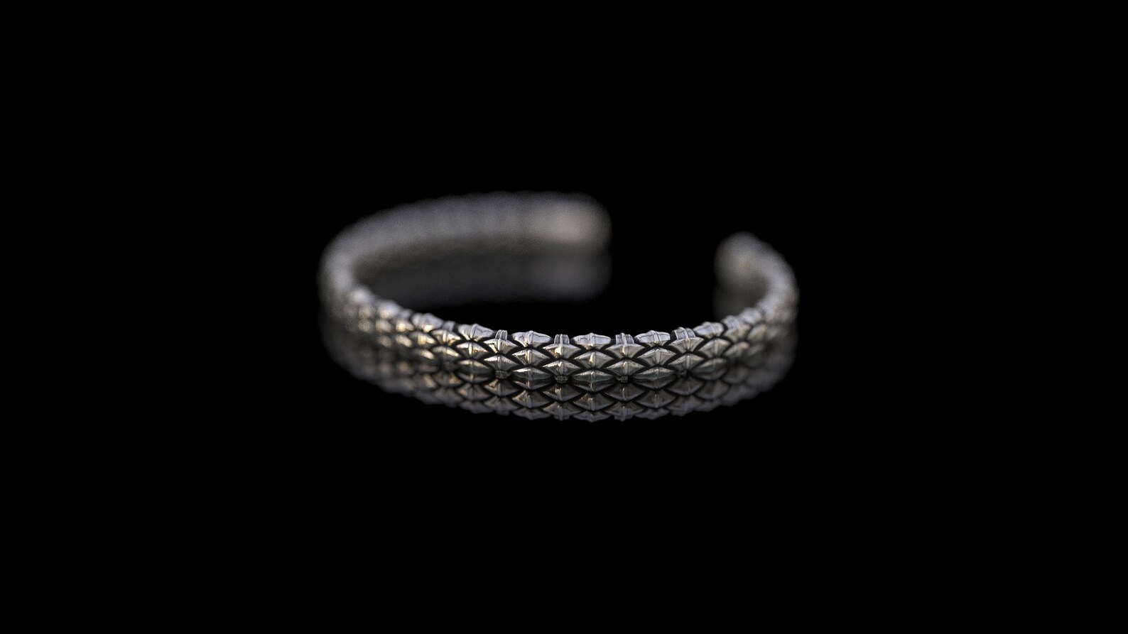 Silver Cuff Bracelet | Silver Bangle Bracelet | Snake Scales Bangle ...